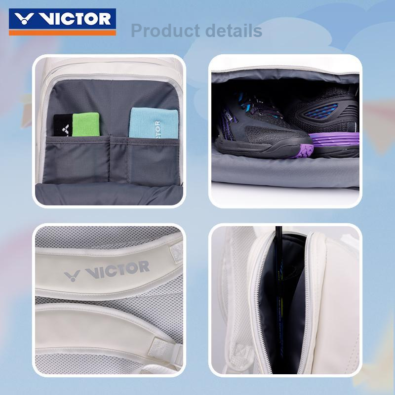 VICTOR Badminton Racket Bags 2 Pcs Pack Fashion Casual Backpack Cream ...