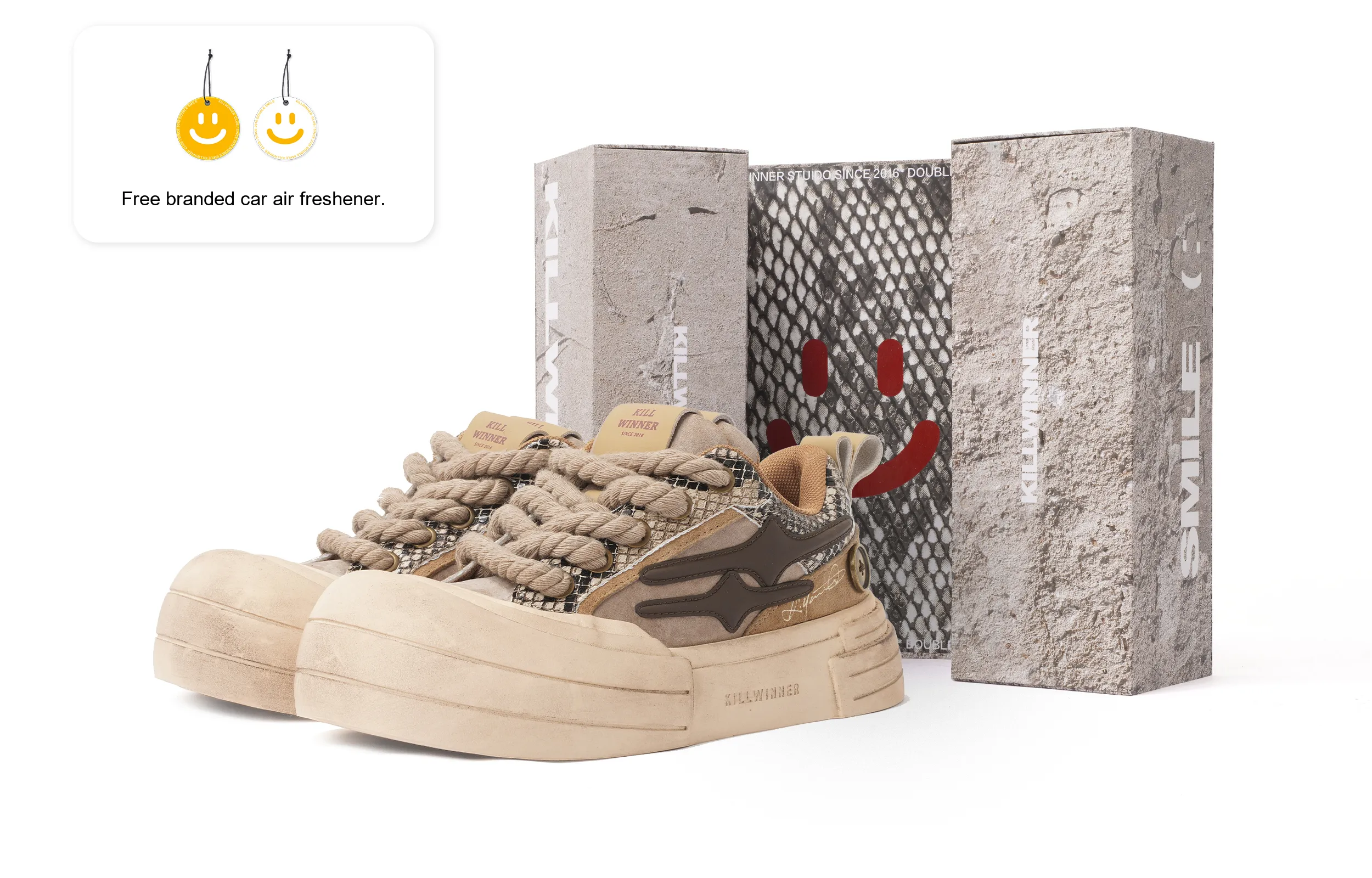 KILLWINNER Skateboarding Shoes Unisex Low-top Beige - POIZON