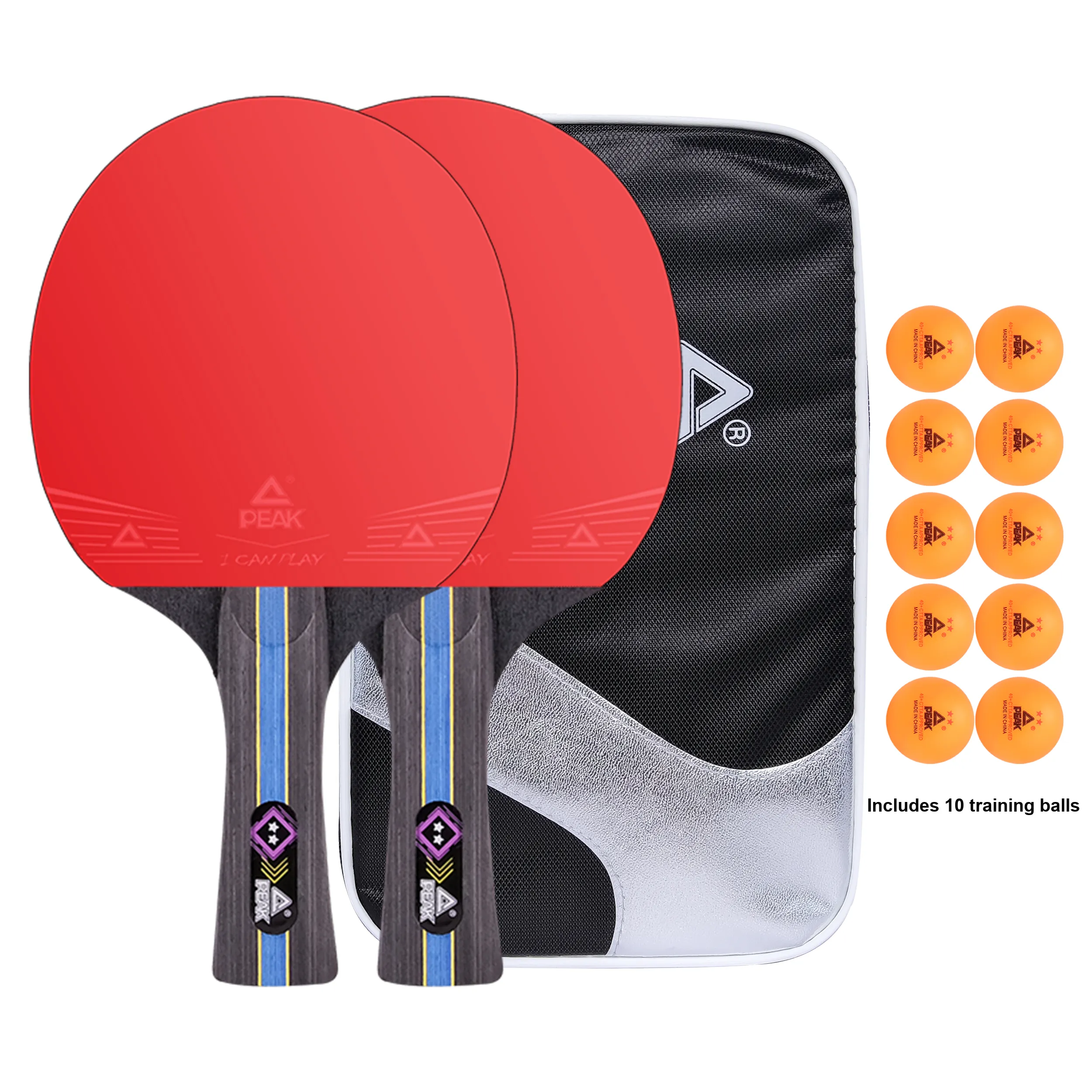 PEAK Ping Pong Paddles [Beginner's Strong Push-T2] Horizontal shooting ...