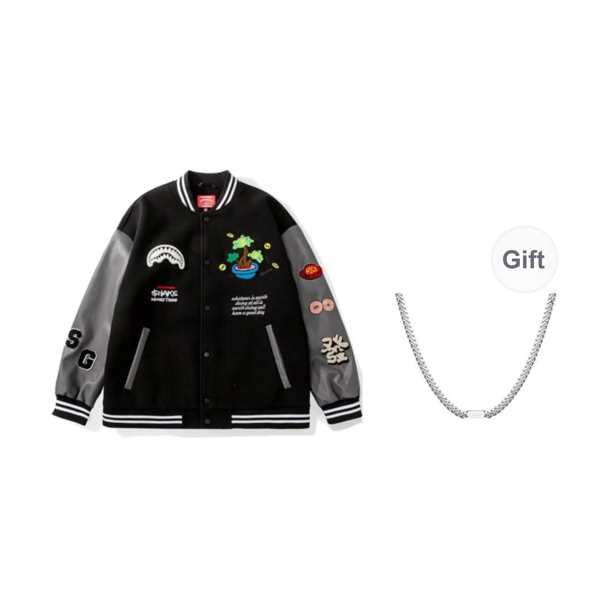 SPRAYGROUND Baseball Jerseys Unisex Black Includes Necklaces - POIZON