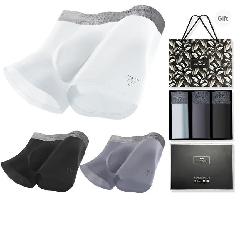 SEPTWOLVES Underwear Gift Box Men's 3 Pack+Shopping Bag - POIZON